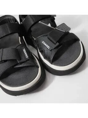 CHANEL | Shoes | Chanel Sandals 36 Cc Logo Quilted Sports Shoes | Poshmark